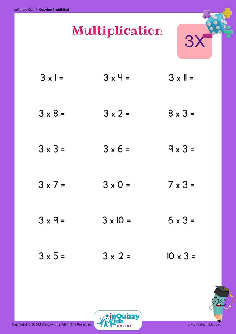 Mathematics Activity Book – Grade 3 – inQuizzy Kids