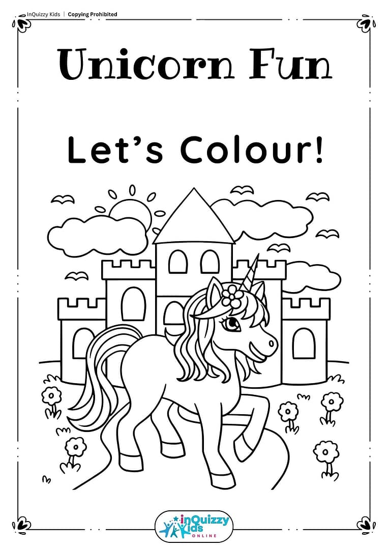 Unicorn Fun – Colouring Book – FREE DOWNLOAD – inQuizzy Kids