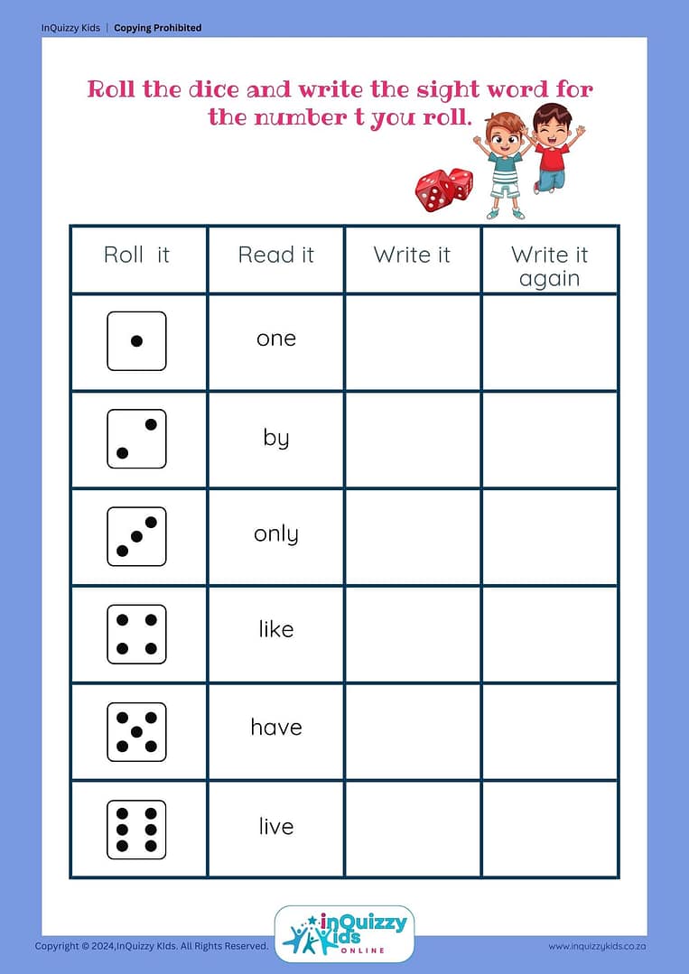 Tricky Words Booklet English Grade 1 to 3 – Free Download – inQuizzy Kids