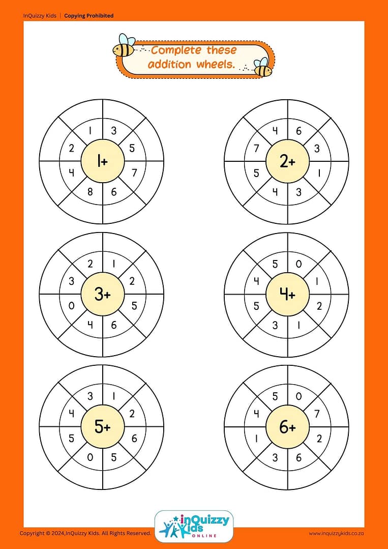 Grades 1-3: Addition Wheel Activities – inQuizzy Kids