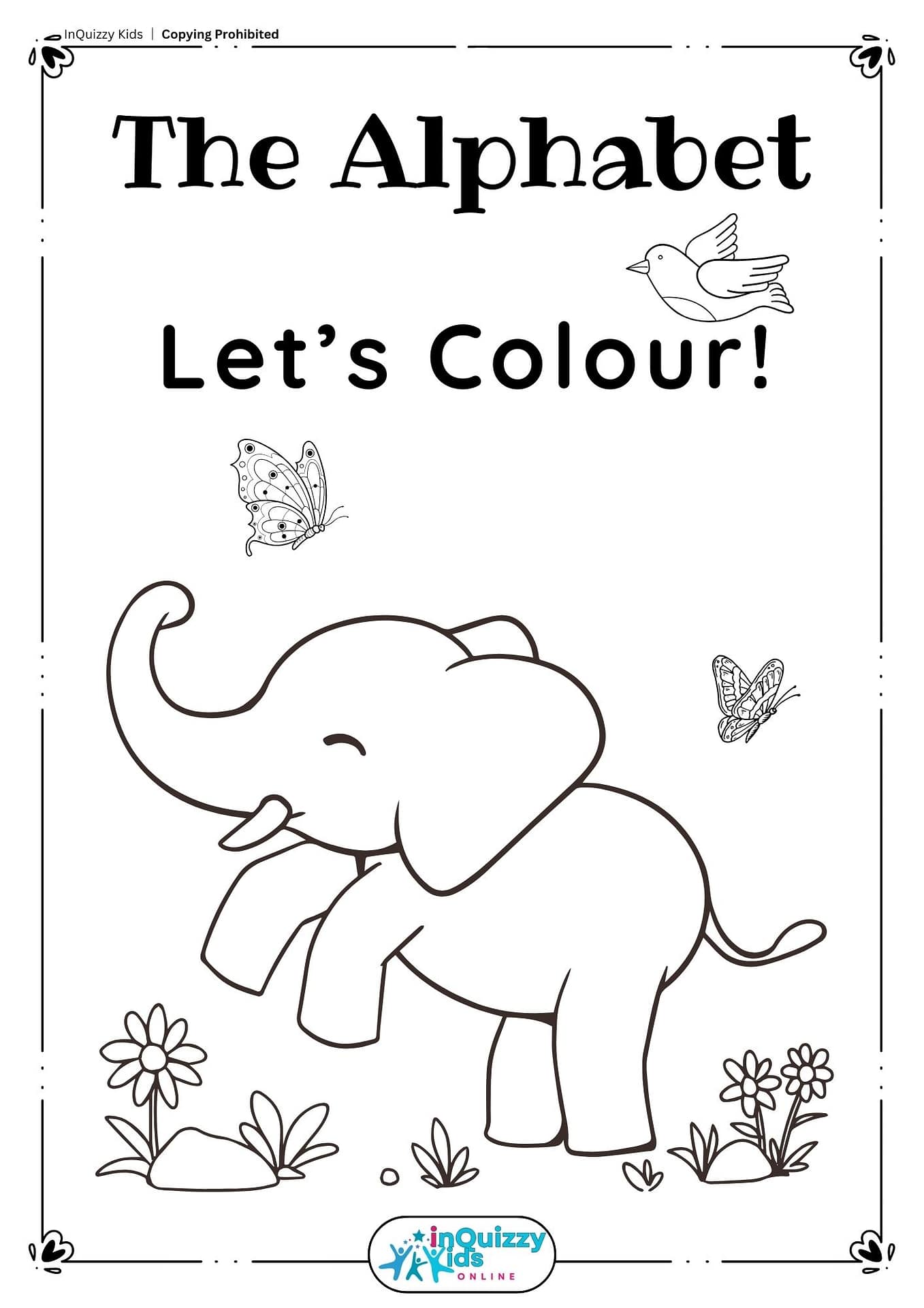 Alphabet Colouring Book – 25 pages: FREE DOWNLOAD – inQuizzy Kids