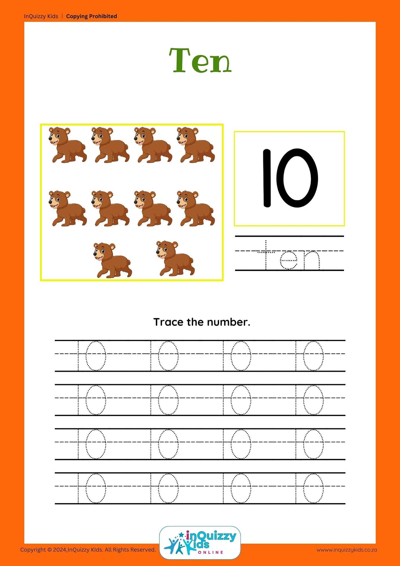 Number Tracing Booklet A4 – Grades 1 to 3 – inQuizzy Kids