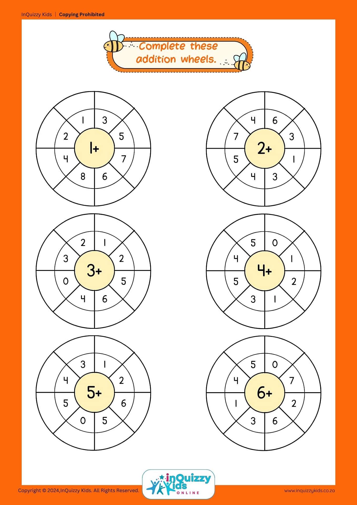 Grades 1-3: Addition Wheel Activities – inQuizzy Kids