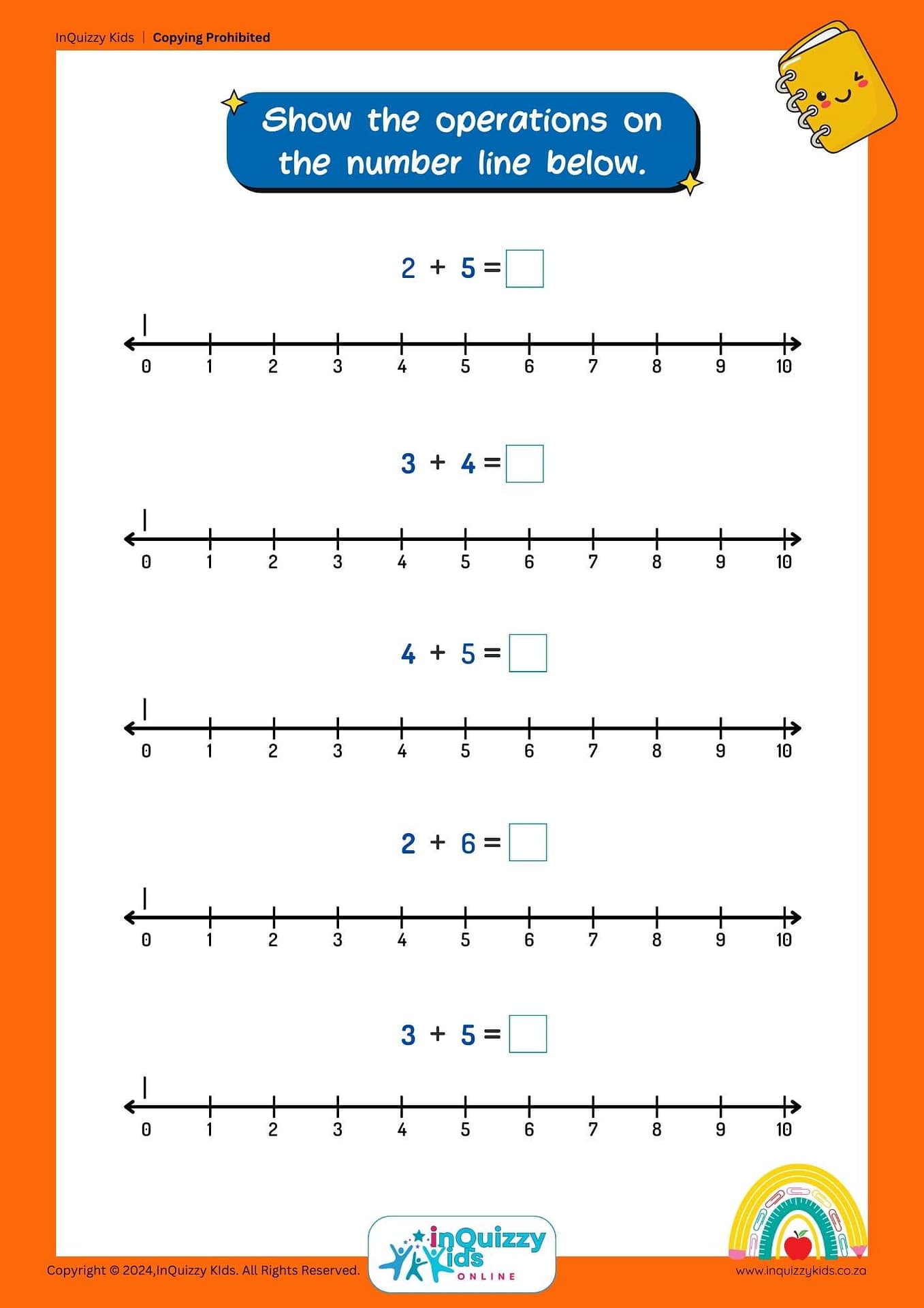 Grade 1 Addition Number Line Activities – FREE DOWNLOAD – inQuizzy Kids