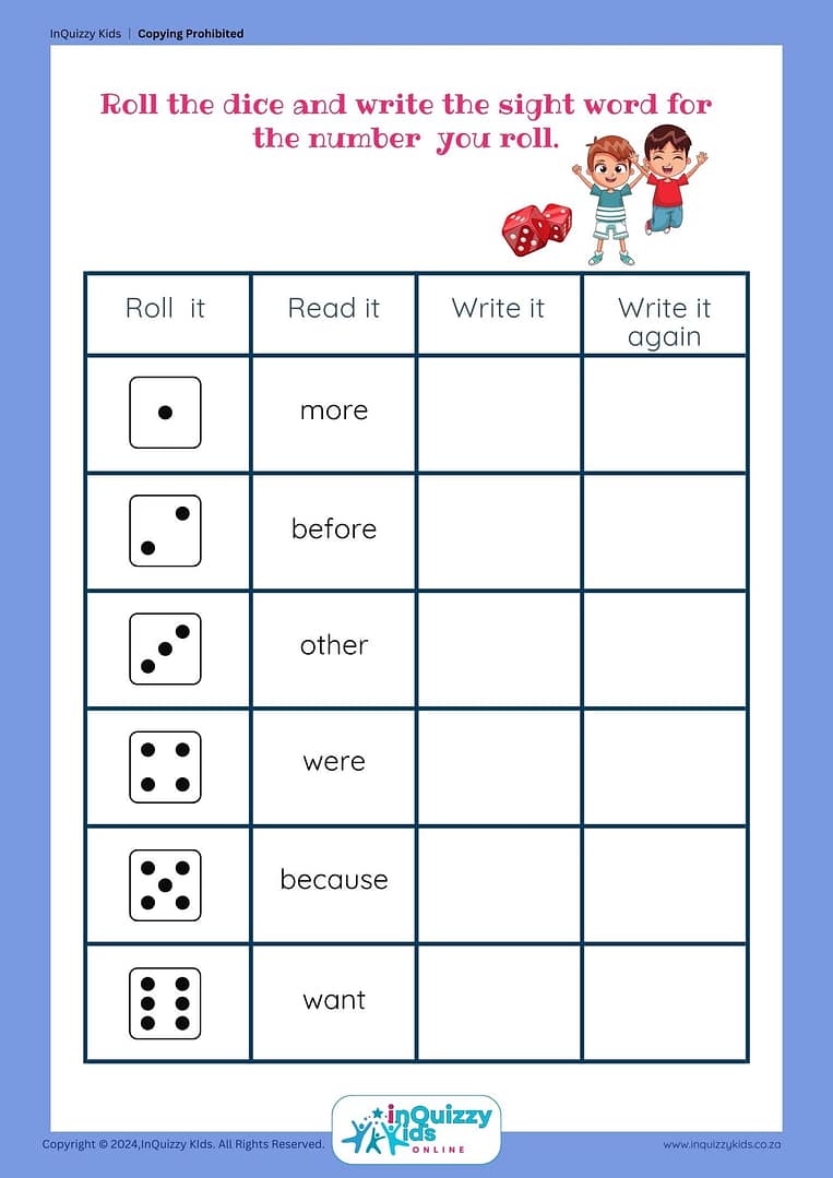 Tricky Words Booklet English Grade 1 to 3 – Free Download – inQuizzy Kids