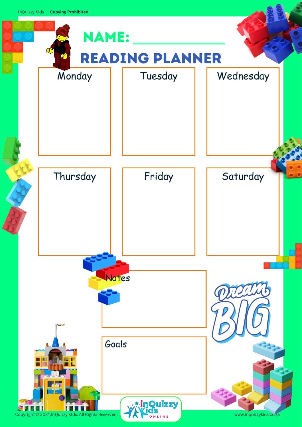Reading Planner Lego – Free Download – inQuizzy Kids